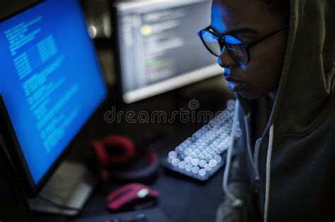 Hacker Hacking A Cyberspace Network Stock Image Image Of Programming Firewall