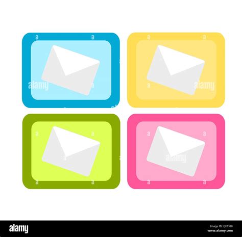 Set Of Four Colorful Mail Icons Stock Vector Image And Art Alamy