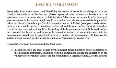 Exercise 2 Types Of Errors Errors Arise From Many