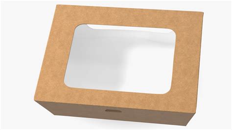 Small Kraft Salad Box With Clear Window 3d Model 17 3ds Blend C4d