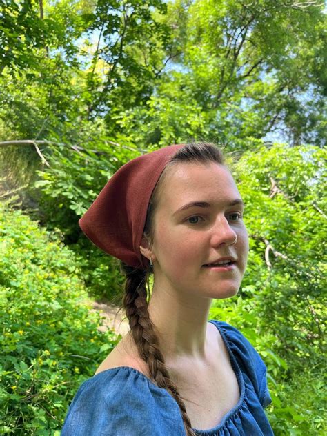 Linen Headscarf Goblincore Hair Accessories Summer Headscarf Etsy