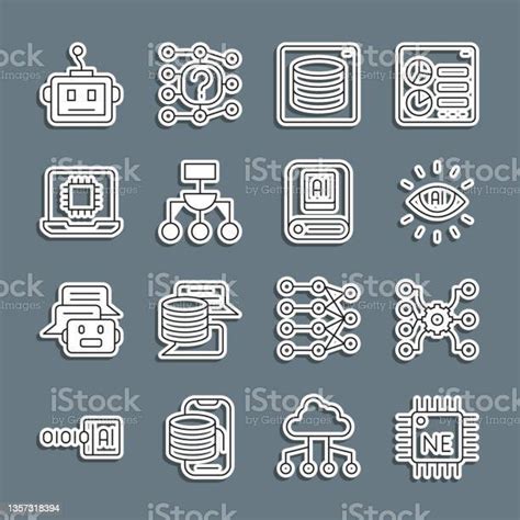 Set Line Processor Cpu Neural Network Artificial Intelligence Ai Server