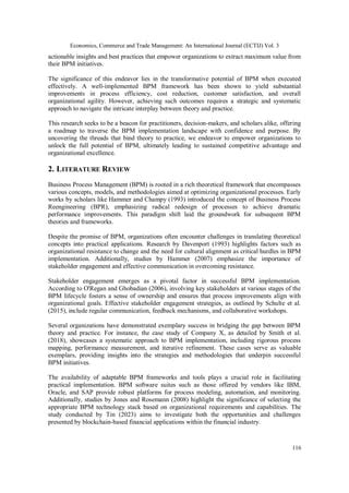 NAVIGATING THE BUSINESS PROCESS MANAGEMENT BPM IMPLEMENTATION JOURNEY STRATEGIES FOR MERGING