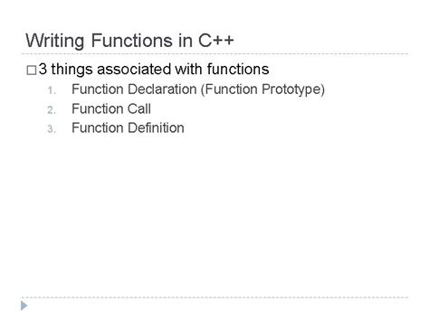 Functions Function A Function Is A Selfcontained Block