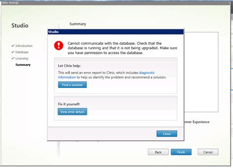 Citrix Troubleshooting Steps Citrix XenApp Cannot Communicate With Database Check That