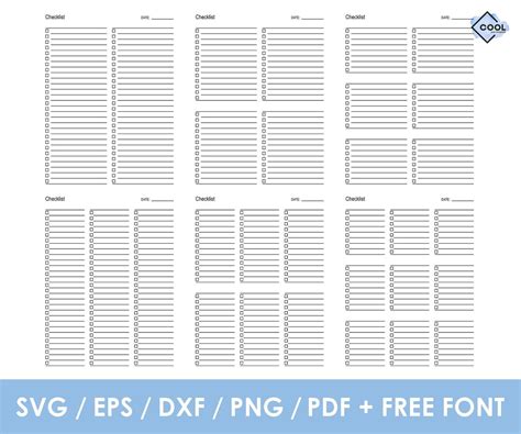 Check List Svg BUNDLE Squares And Lines Simple Checklist Etsy