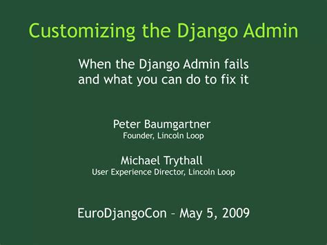 Customizing The Django Admin Pdf Web Design And Html Internet