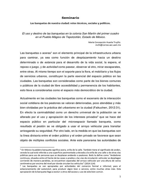 Banquetas Tepotzotlán 2019 Pdf Peatonal México
