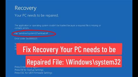Fix Recovery Your Pc Needs To Be Required File Windows System32