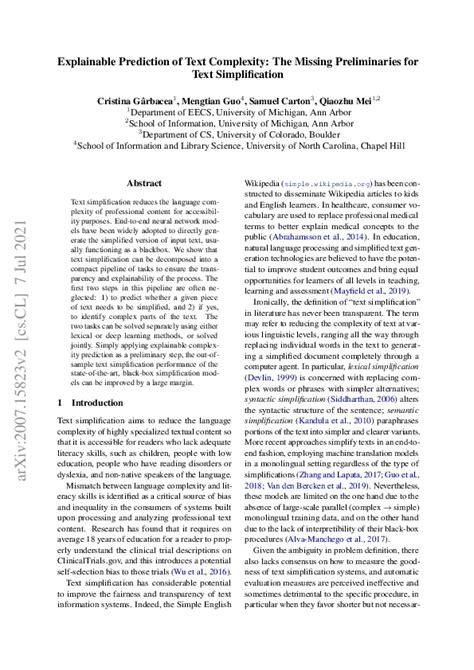 pdf explainable prediction of text complexity the missing preliminaries for text simplification