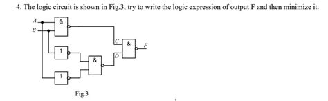 Solved 4 The Logic Circuit Is Shown In Fig3 Try To Write