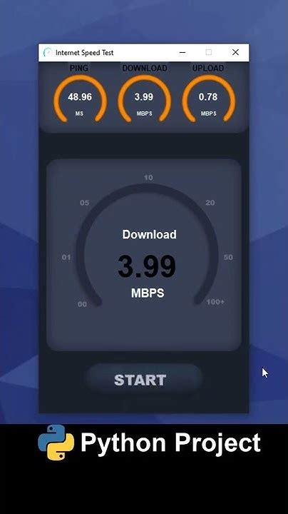 Internet Speed Test Using Python Gui Tkinte Project Shorts Python