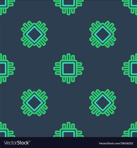 Line Computer Processor With Microcircuits Cpu Vector Image