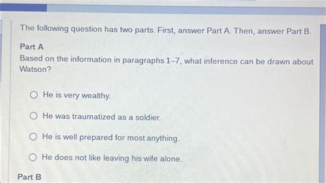 Solved The Following Question Has Two Parts First Answer Chegg