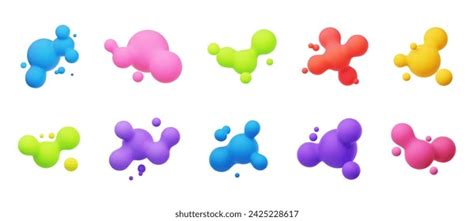 Colorful 3d Morphing Balls Liquid Blobs Stock Vector Royalty Free 2425839281 Shutterstock