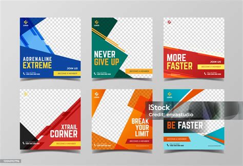 디지털 마케팅 전단지 및 웹 배너를 위한 스포츠 소셜 미디어 배너 건강한 생활방식에 대한 스톡 벡터 아트 및 기타 이미지 건강한 생활방식 운동 포스터 Istock