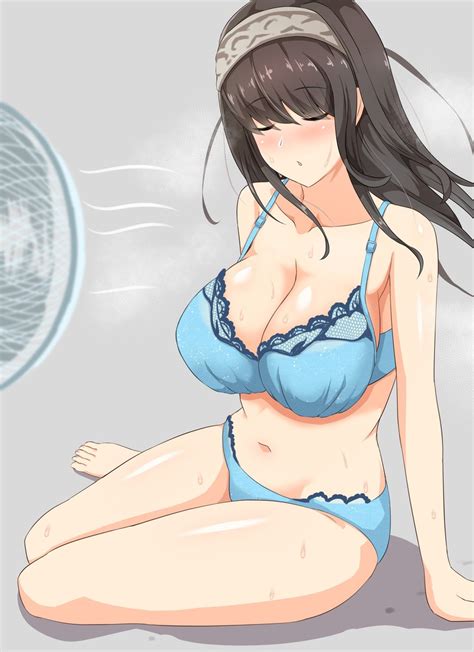 鷺沢文香 「暑いからってあられもない恰好で涼む鷺沢文香 」紙のイラスト