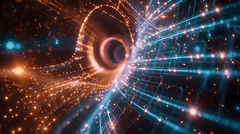 Premium Photo Quantum Computing Power Grid With Flowing Energy Visualizationsustainable