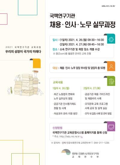 국책연구기관 채용 인사 노무 실무과정 행사 일정 소식·소통 경제ㆍ인문사회연구회