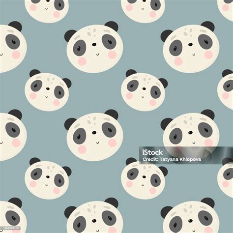 귀여운 팬더와 벡터 원활한 패턴 인사말 카드 포스터 배너 어린이 책 팩인쇄 옷 벽지에 인쇄 곰에 대한 스톡 벡터 아트 및 기타 이미지 Istock