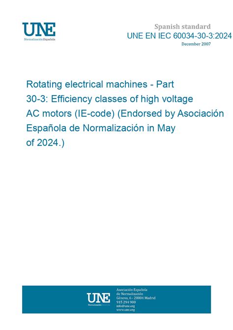 Une En Iec 60034 30 3 2024 Rotating Electrical Machines Part 30 3 Efficiency Classes Of High