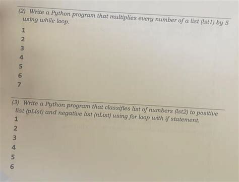 Solved 2 Write A Python Program That Multiplies Every