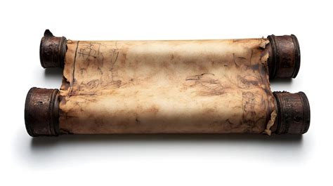 Blank Medieval Scroll Ancient Artifact On Isolated Background Premium