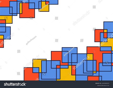Minimalist Background Colorful Overlapping Square Pattern Stock Vector Royalty Free 2242404255