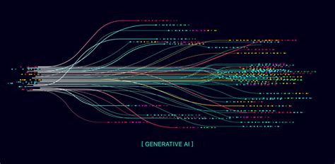 Illustration Of Abstract Stream Information With Cyan Line And Dot Big Data Technology Ai