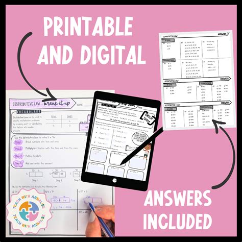 Grade 7 Differentiated Worksheets Associative Commutative And Distributive Laws Australian