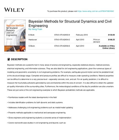 Pdf Bayesian Methods For Structural Dynamics And Civil Engineering