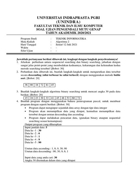 Soal Upm Algoritma 2 120721 Pdf