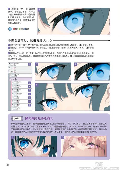 漫画教程 日文 明亮眼睛的画法 152P 萌绘