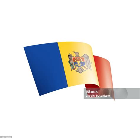 몰도바 플래그 흰색 배경 벡터 일러스트 레이 션 0명에 대한 스톡 벡터 아트 및 기타 이미지 0명 3차원 형태 국기 Istock