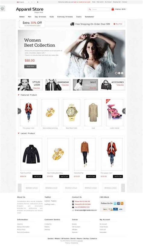 Opc060127 Responsive Opencart Apparel Store Template Clothing Store