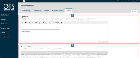 Workflow Settings Open Journal Systems