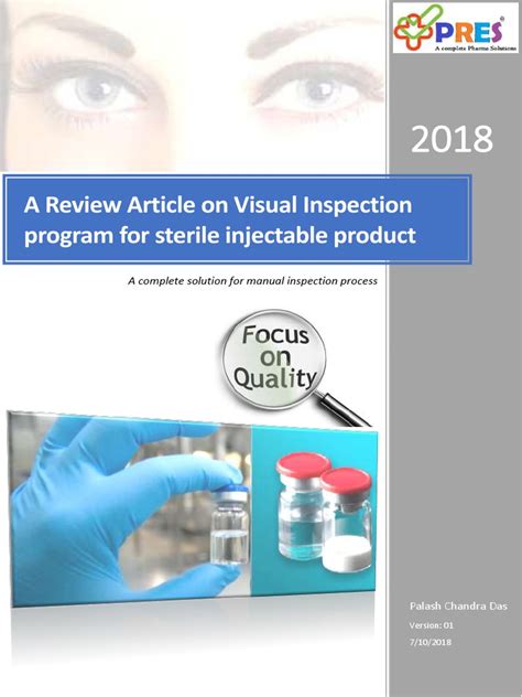 Visual Inspection Of Sterile Injectables Pdf Sterilization