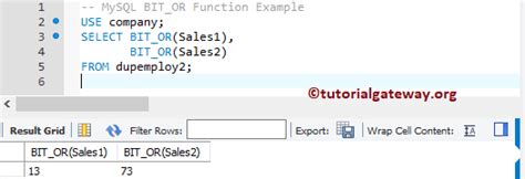 Mysql Bitor Function