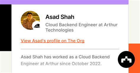 Asad Shah Cloud Backend Engineer At Arthur Technologies The Org