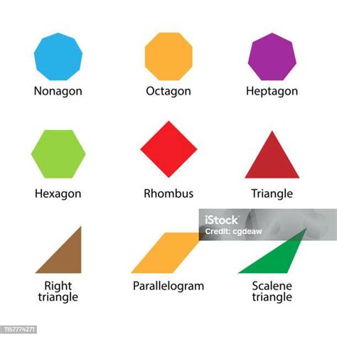 어린이 학습을위한 이름 클립 아트 컬렉션 유치원 아이들의 다채로운 기하학적 모양 플래시 카드 유치원을위한 간단한 기호 기하학적