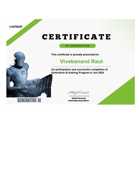 Vivekanand Raut On Linkedin Generativeai Ai Xoriant Innovation Learning Newskills Futuretech