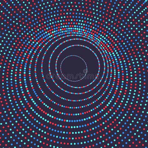 Abstract Circular Background With Dynamic Dots Structure For Science