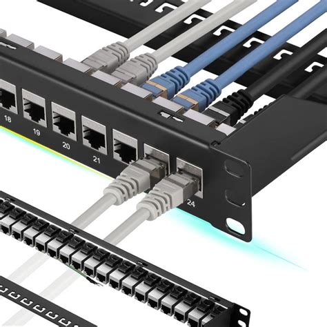 Rapink Patch Panel 24 Port Cat7 With Inline Keystone 10g Support