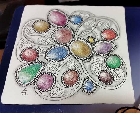 Gems Tutorial W Zentangle Zentangle Kunst Zentangle Drawings Doodles Zentangles Doodling