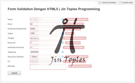 Cara Membuat Form Validation Dengan Html5 Dan Javascript Jin Toples