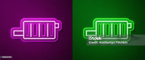 보라색과 녹색 배경에 고립 된 빛나는 네온 라인 자동차 머플러 아이콘 배기 파이프 벡터 일러스트레이션 강철에 대한 스톡 벡터 아트 및 기타 이미지 Istock