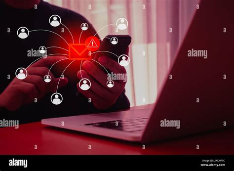 Sms Spam And Fake Text Message Phishing From Scammer Concept Sms Hacked Warning Alert Email