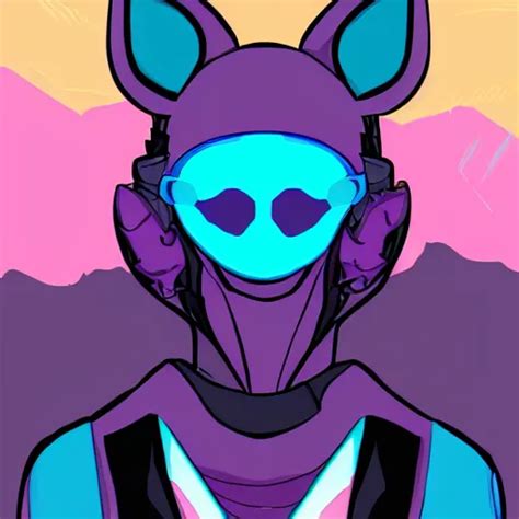 Fur Affinity Furry Synthwave Protogen Fursona OC Stable Diffusion