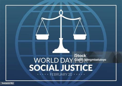 2월 20일 세계 사회 정의의 날 평면 만화 손으로 그린 템플릿 일러스트레이션에서 정의로운 관계를 위한 저울 또는 망치 낮에 대한 스톡 벡터 아트 및 기타 이미지 Istock