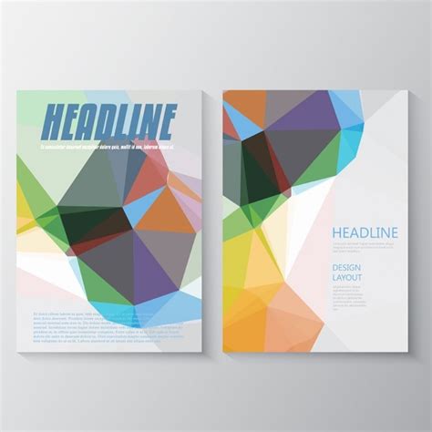 다각형 브로셔 무료 벡터